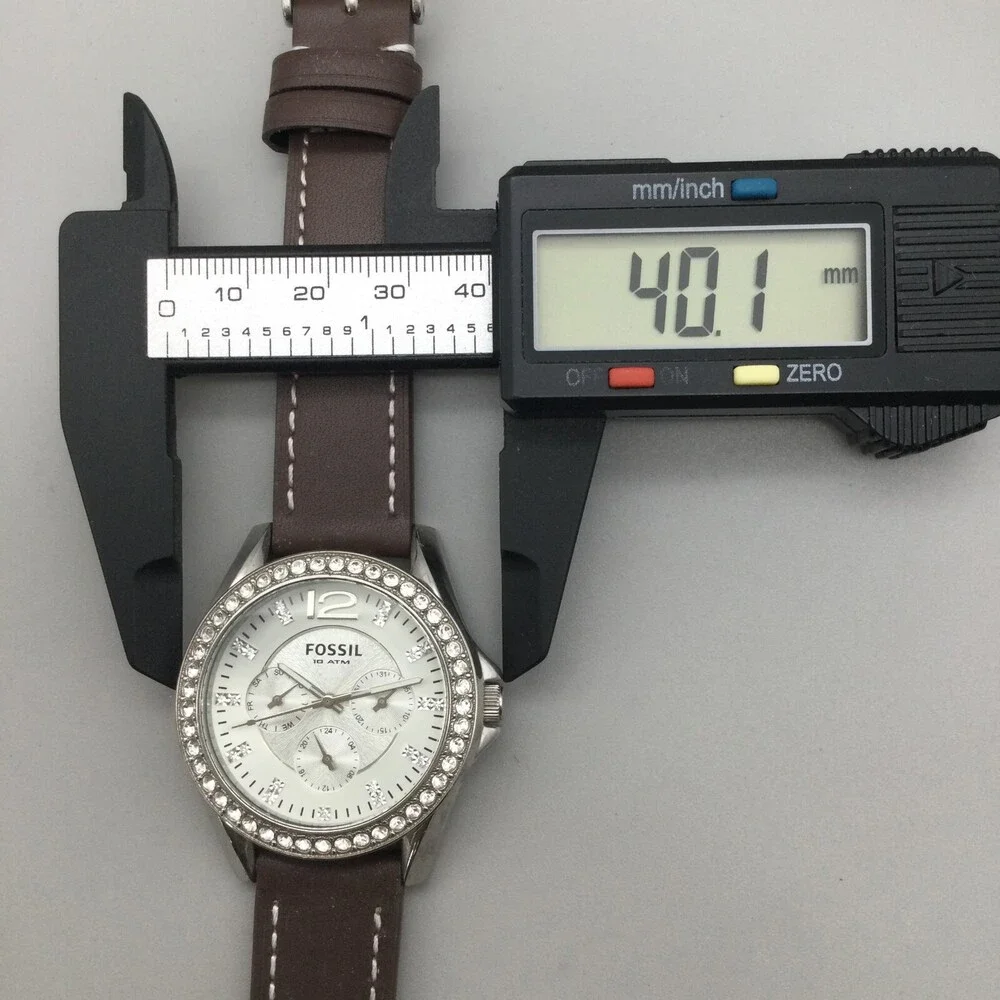 Fossil | Accessories | Fossil Riley Watch Women 4mm Silver Tone Day ...
